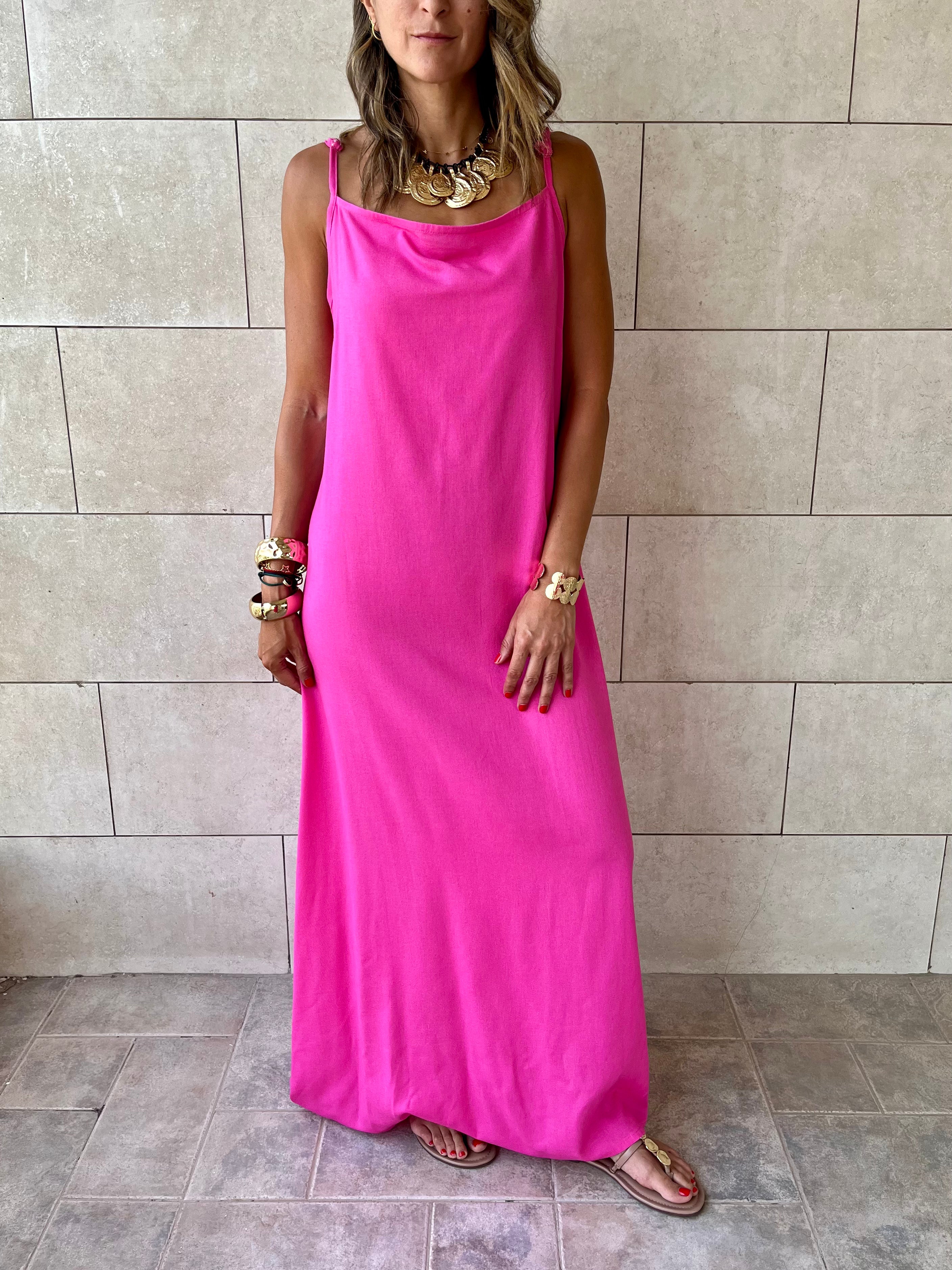Fuchsia Venice Basic Dress – Frillu